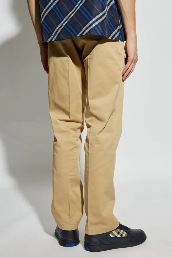 Burberry Cotton Trousers With Logo