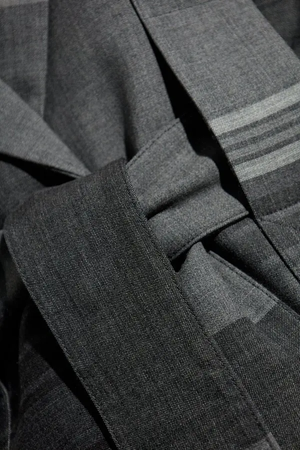 FERRAGAMO Belted Check Pattern Blazer
