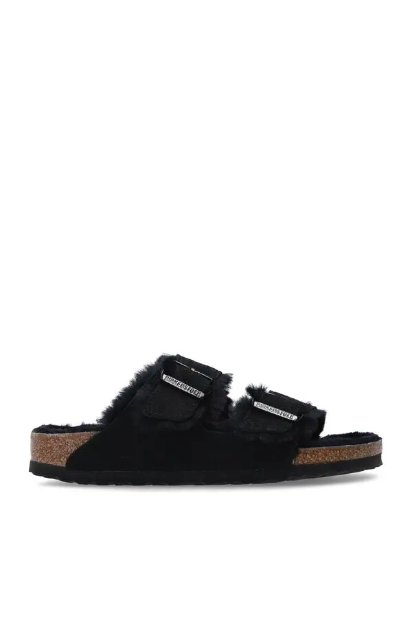 BIRKENSTOCK Arizona Fur Slides - Black