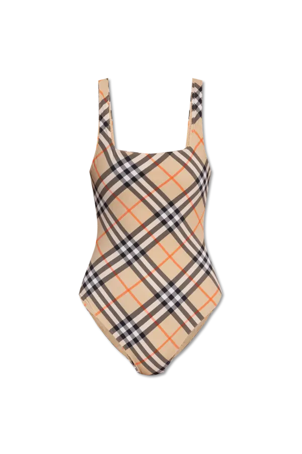 Burberry Vintage Check One-piece Swimsuit - Beige