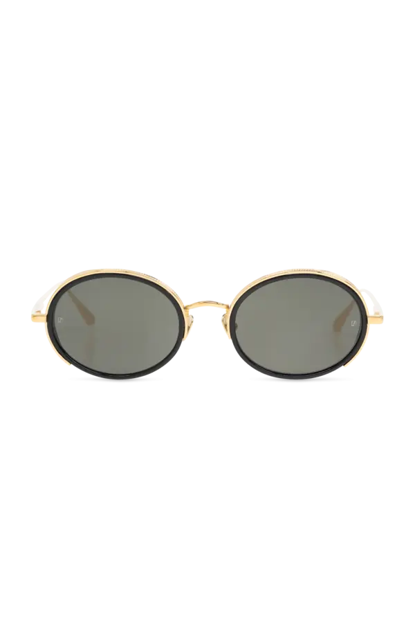 Linda Farrow Tone Round Frame Sunglasses - Gold