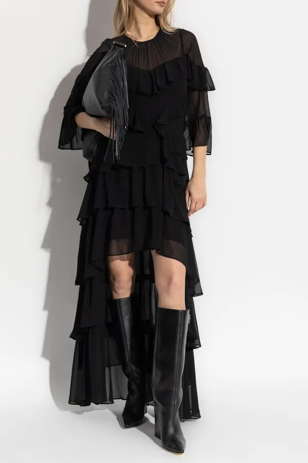 ALLSAINTS Asymmetrical Ruffled Dress