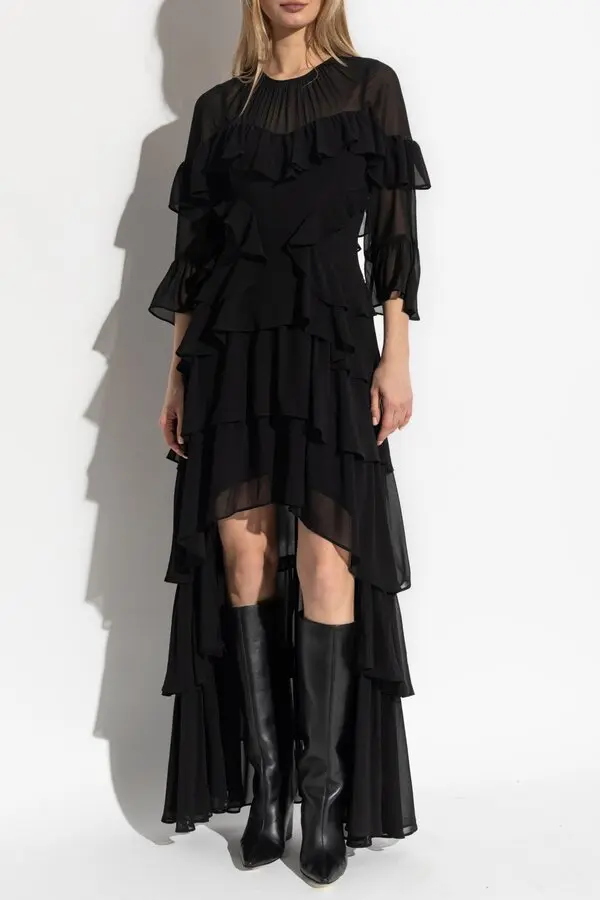 ALLSAINTS Asymmetrical Ruffled Dress