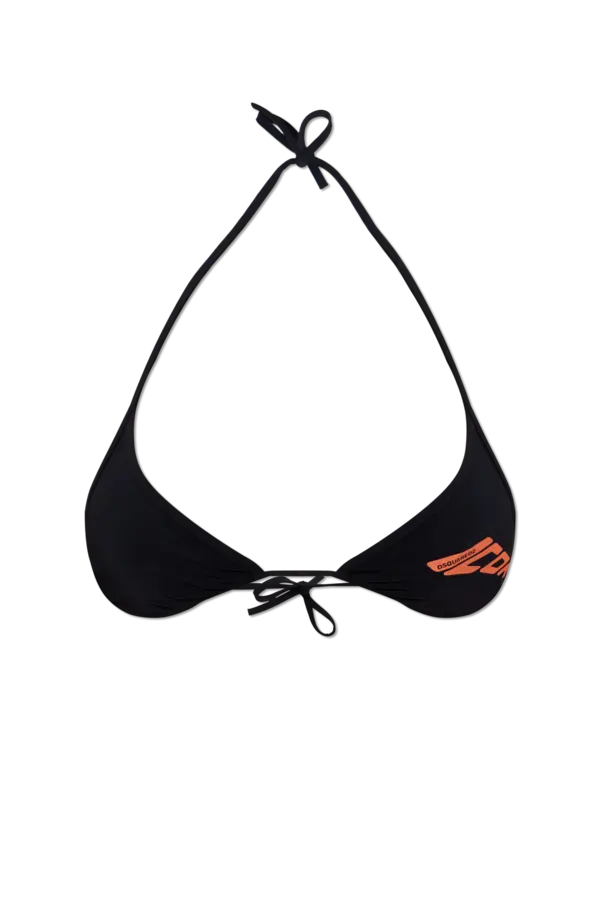 Dsquared2 Triangle Bikini Top With Logo - Black