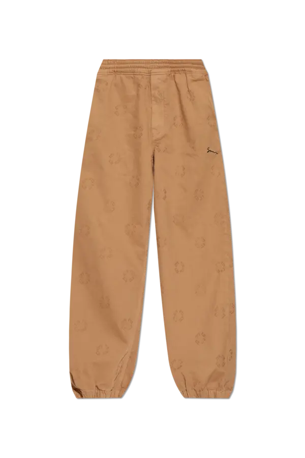 Givenchy Cotton Trousers With Logo Appliqu