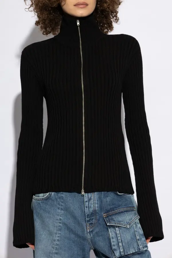 Acne Studios Koton Zip Up Cardigan - Black | Editorialist