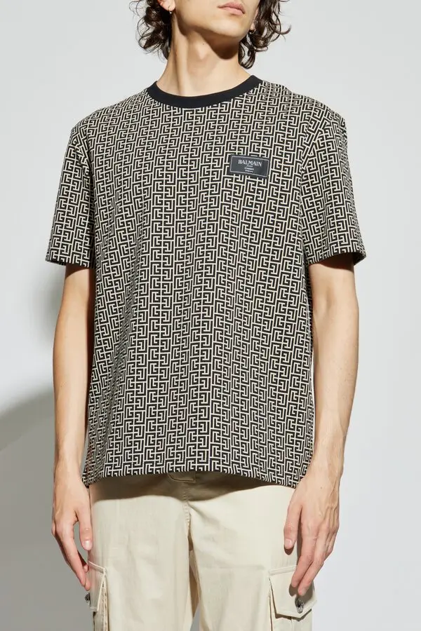 Balmain T-shirt With Monogram - Black