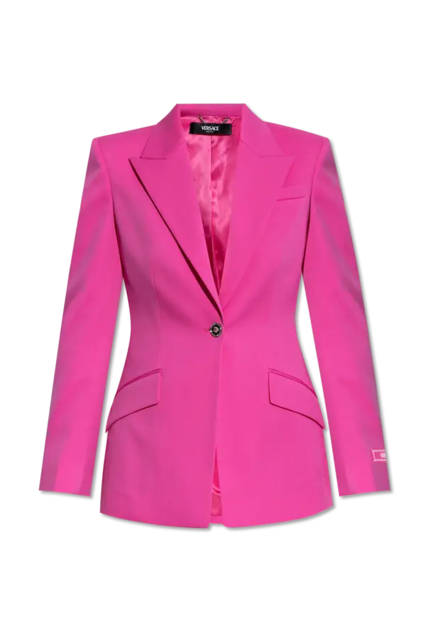 Versace Wool Blazer With Closed Lapels