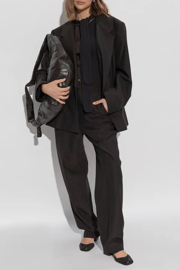 LEMAIRE Pleated Trousers - Brown
