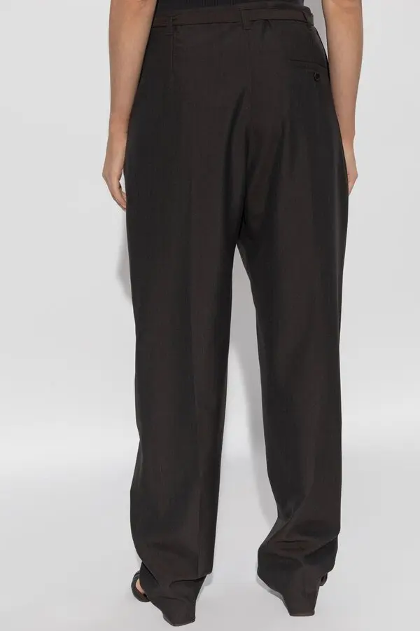 LEMAIRE Pleated Trousers - Brown