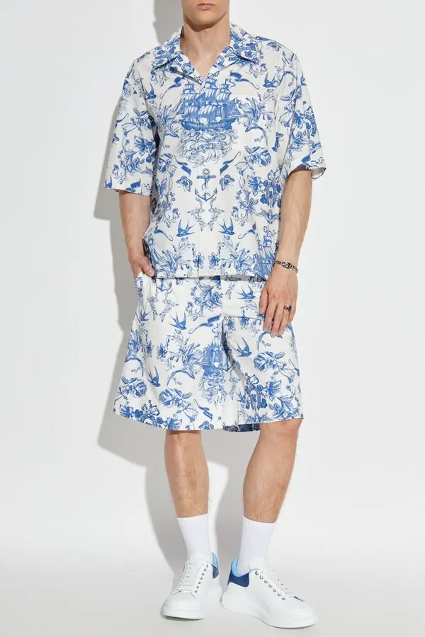 Alexander McQueen Printed Cotton Shorts