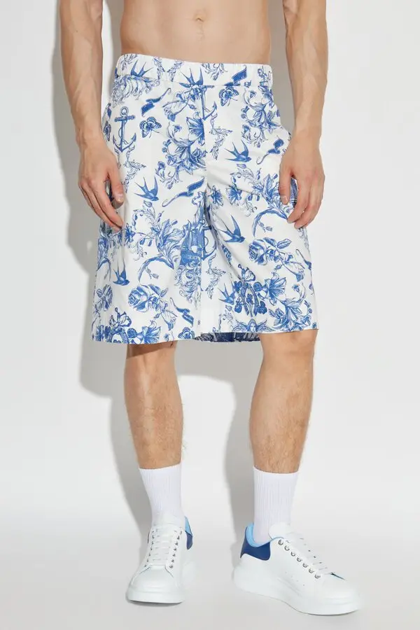 Alexander McQueen Printed Cotton Shorts