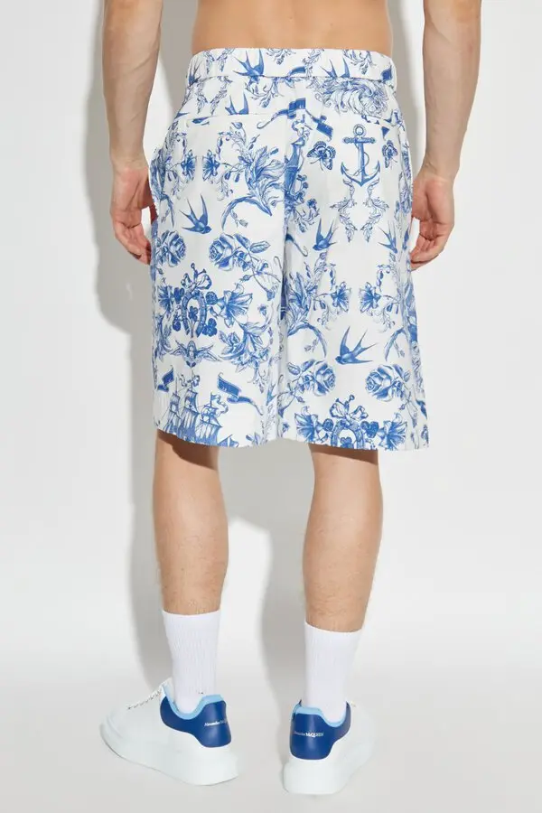 Alexander McQueen Printed Cotton Shorts