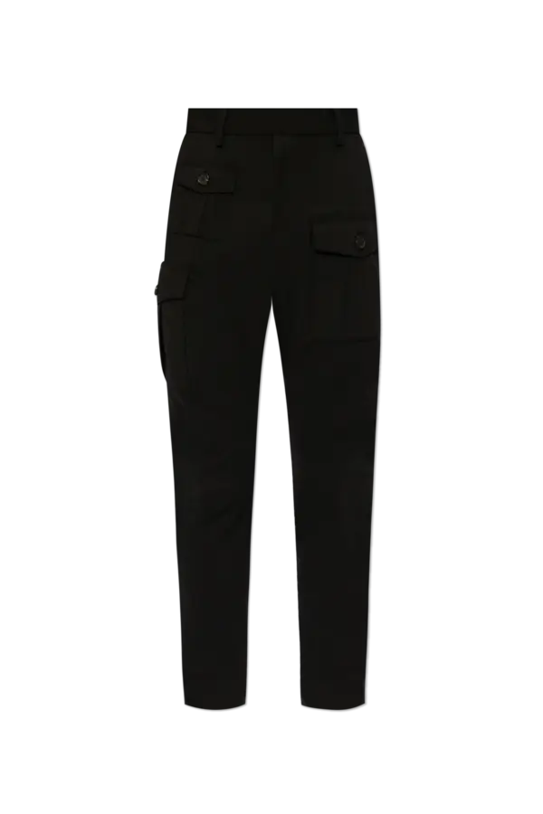 Dsquared2 Cotton Cargo Pants - Black