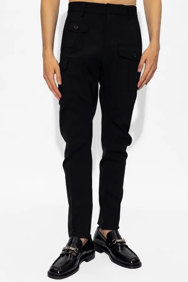 Dsquared2 Cotton Cargo Pants - Black