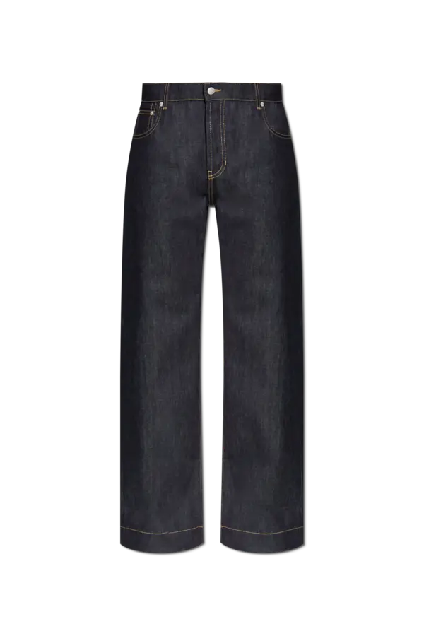 Alexander McQueen Straight-leg Raw Denim Jeans