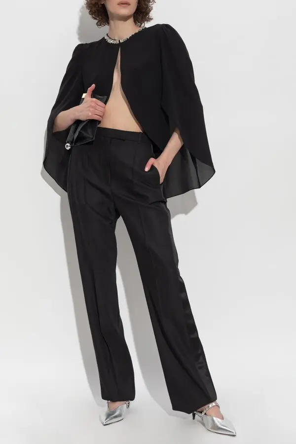 Alexander McQueen Wool Trousers With Satin Side Stripes