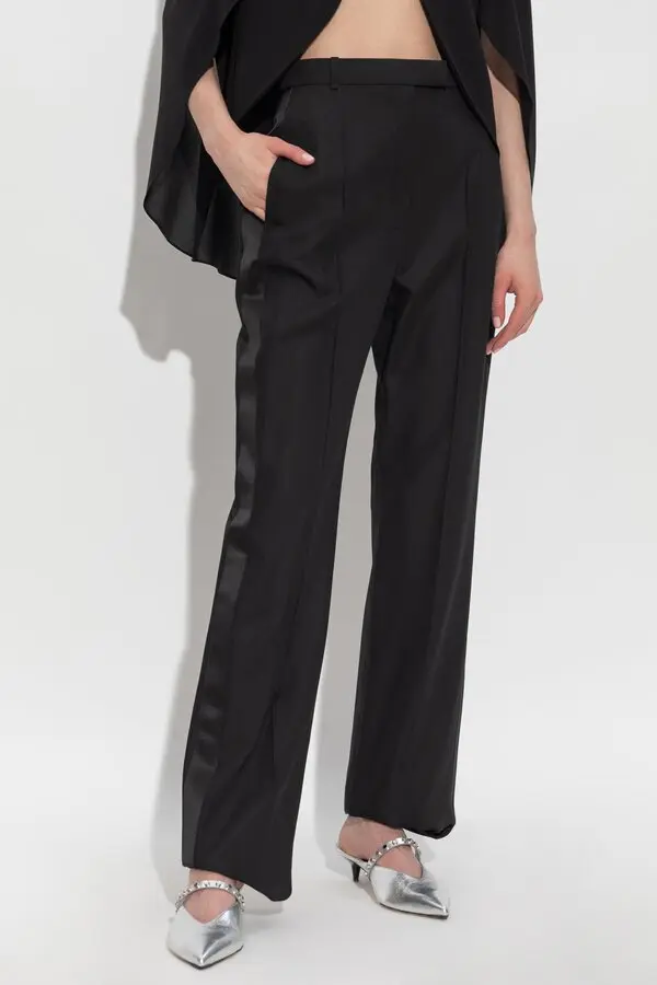 Alexander McQueen Wool Trousers With Satin Side Stripes