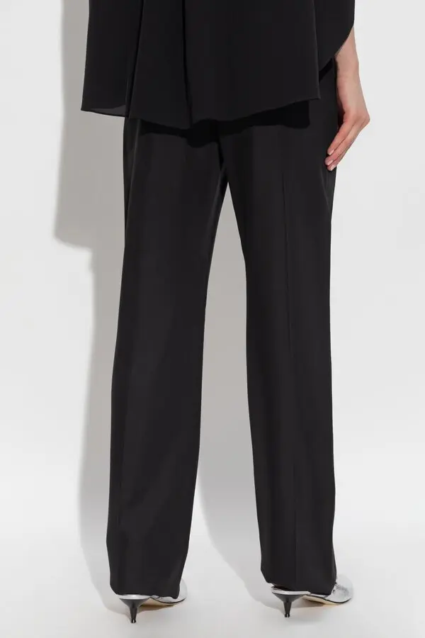 Alexander McQueen Wool Trousers With Satin Side Stripes