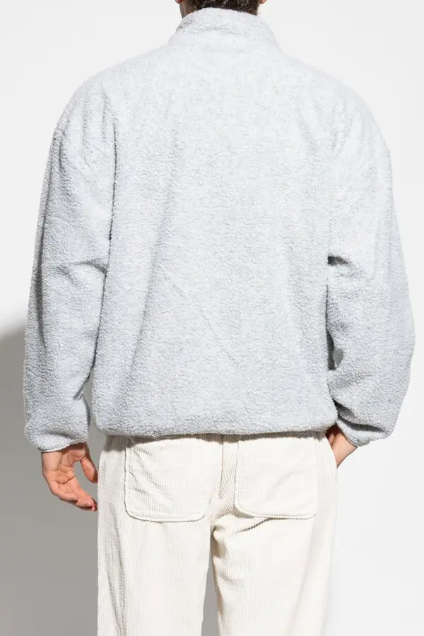 American Vintage Fur Sweatshirt With Logo Patch - Grey