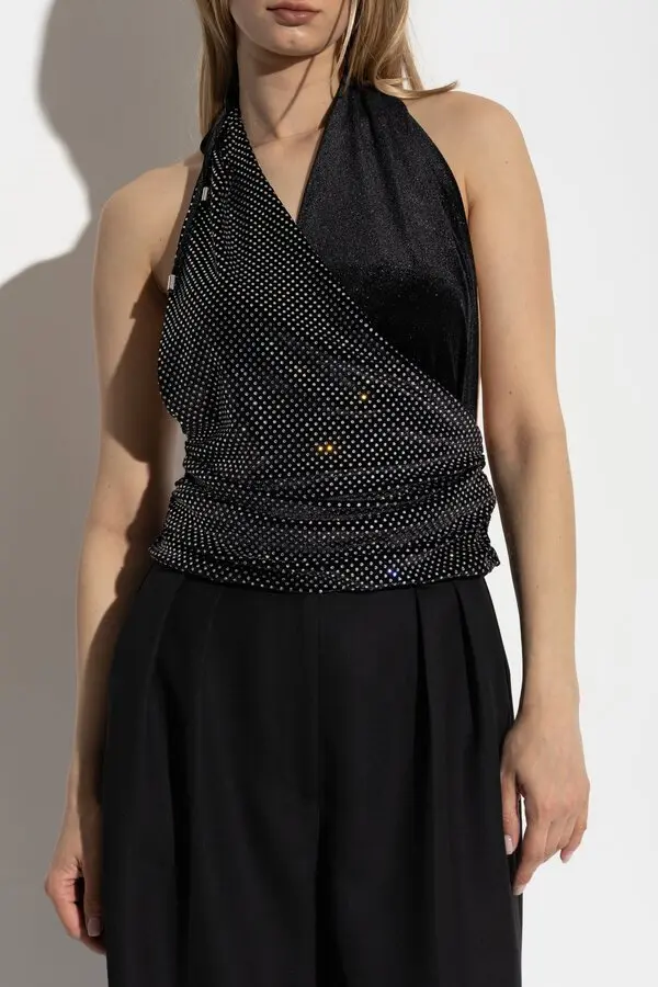 Balmain Sequin-embellished Halterneck Top