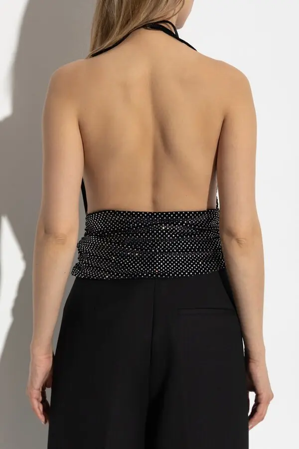 Balmain Sequin-embellished Halterneck Top