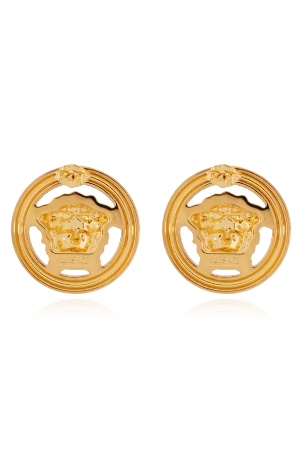 Versace Logo Earrings - Gold | Editorialist