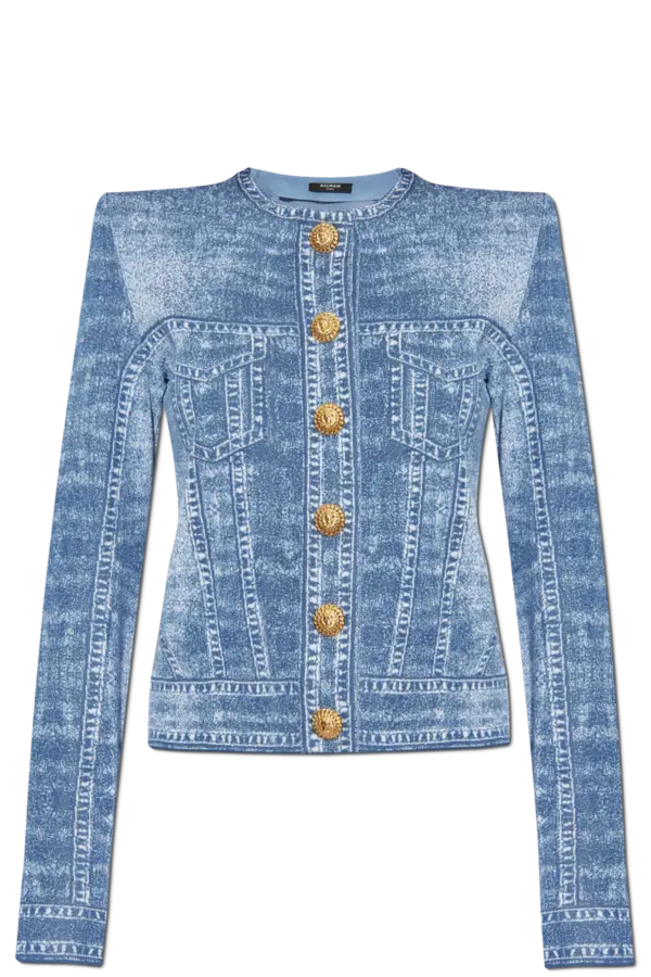 Balmain Snap-button Cardigan - Blue
