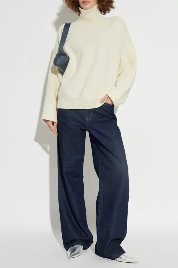 JIL SANDER Wool, Cotton, And Cashmere Turtleneck