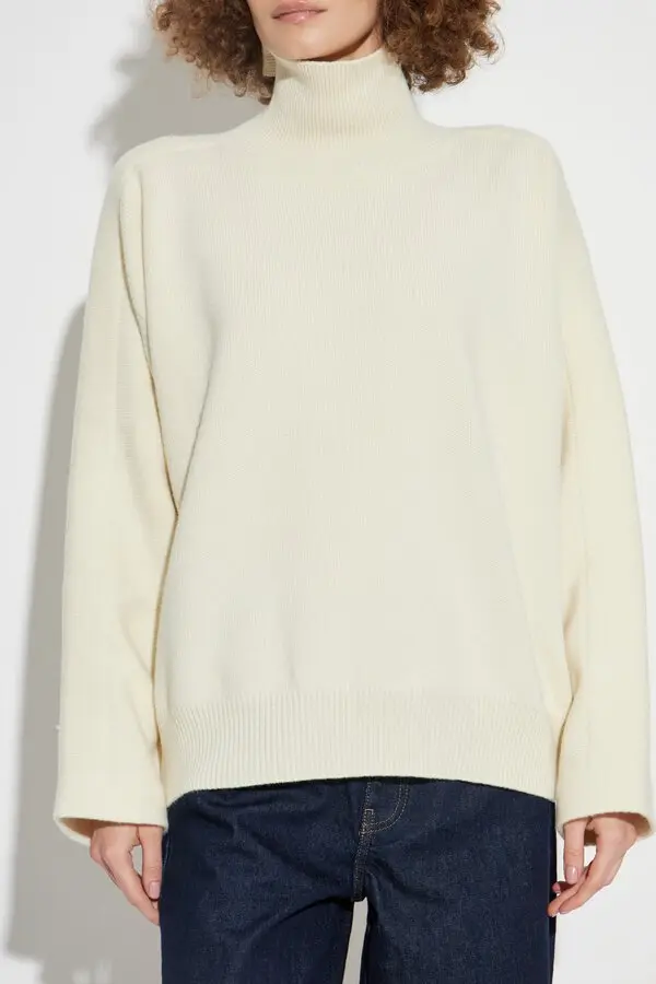 JIL SANDER Wool, Cotton, And Cashmere Turtleneck