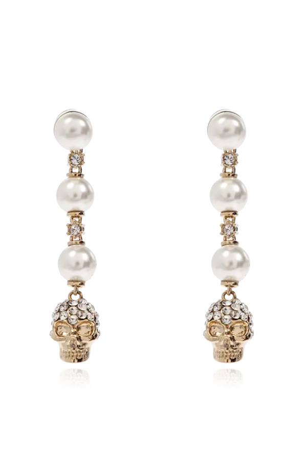 Alexander McQueen Earrings With Shimmering Crystals - Gold