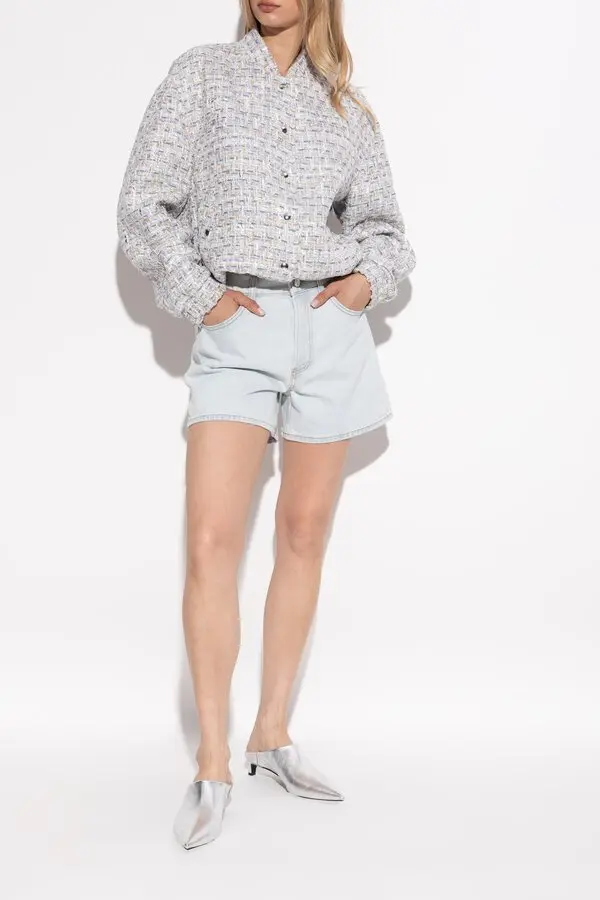 JIL SANDER Leather Heeled Mules - Silver