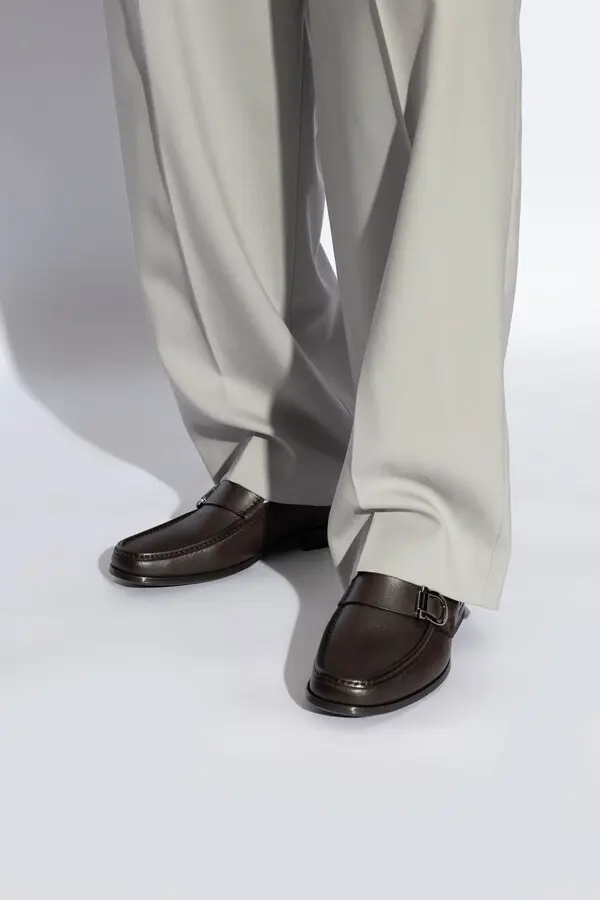 FERRAGAMO Caspian Leather Loafers - Brown
