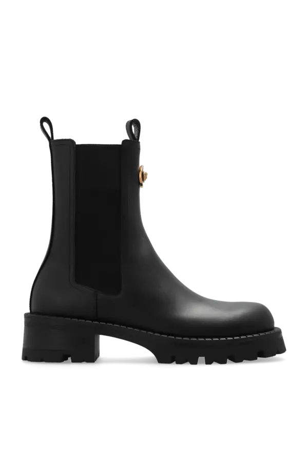 Versace Leather Chelsea Boots