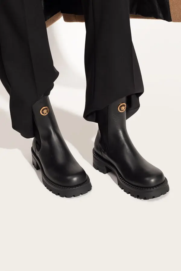 Versace Leather Chelsea Boots