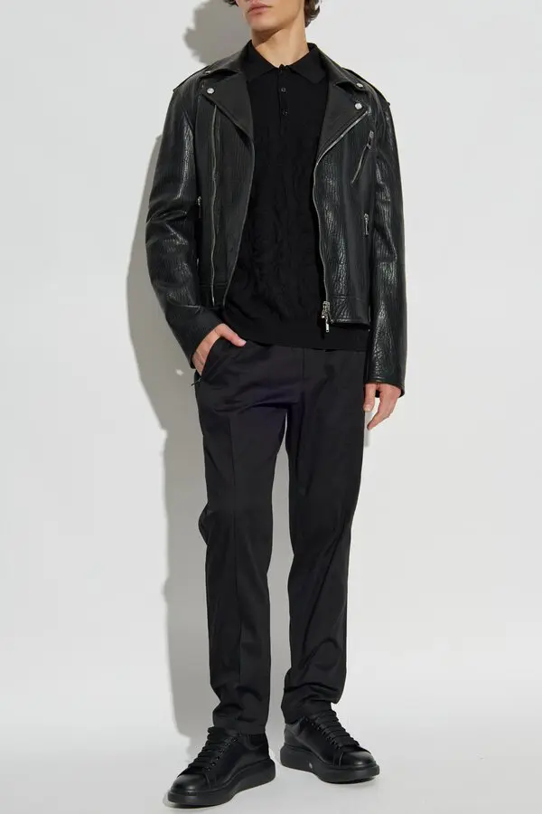 Alexander McQueen Embossed Lambskin Leather Jacket