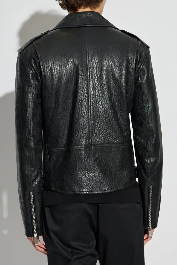 Alexander McQueen Embossed Lambskin Leather Jacket