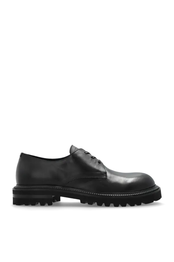 Giorgio Armani Polished Leather Dress Shoes - Black
