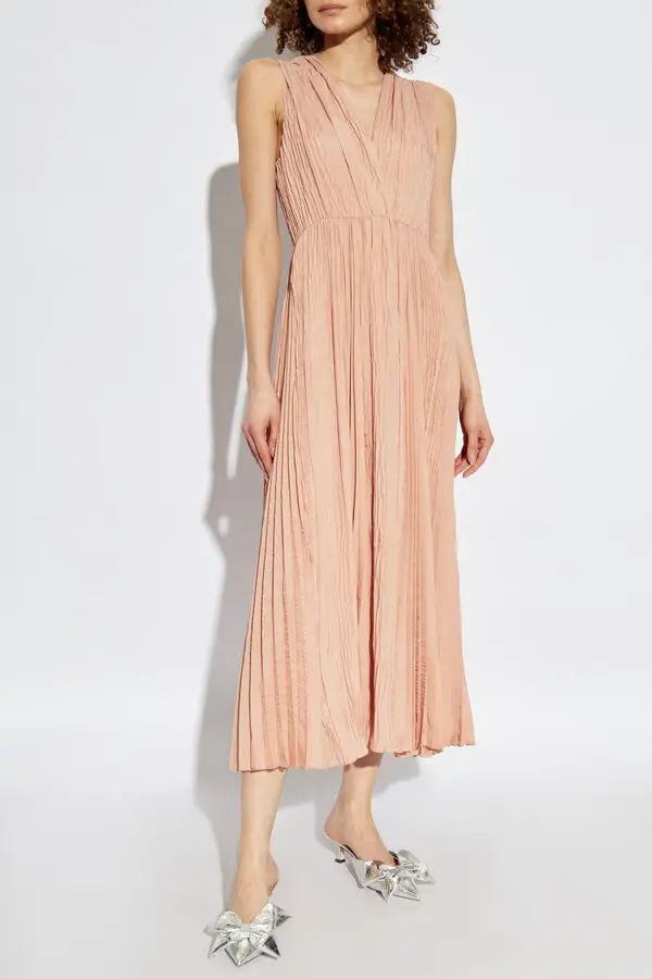 FORTE_FORTE Pleated Midi Dress