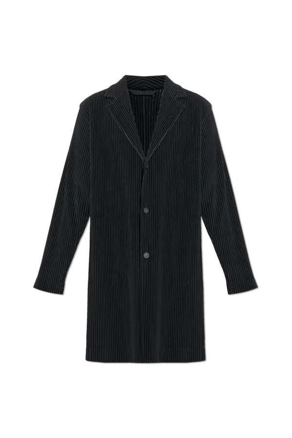 Issey Miyake Pleated Coat - Black