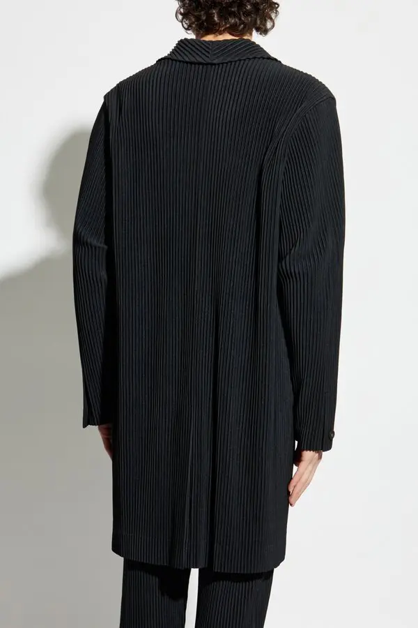 Issey Miyake Pleated Coat - Black