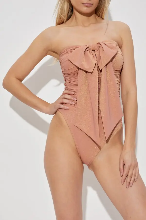 Zimmermann Lurex Bandeau One-piece Swimsuit