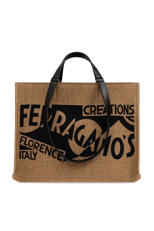 FERRAGAMO Creations Florence Italy Shopper Tote - Beige
