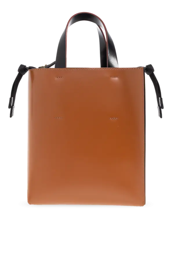 Marni Geometric Leather Handbag - Brown