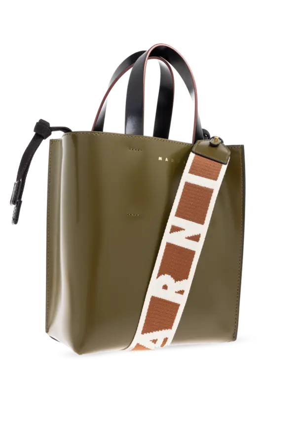 Marni Geometric Leather Handbag - Brown