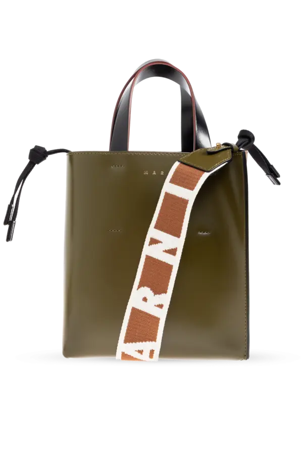 Marni Geometric Leather Handbag - Green
