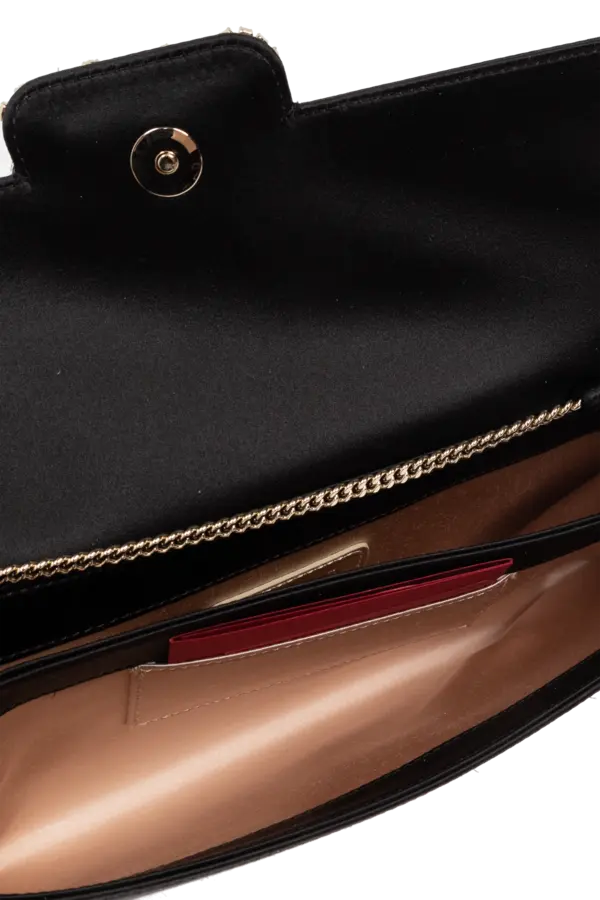ROGER VIVIER Satin Efflorescence Clutch With Crystal Embellishment