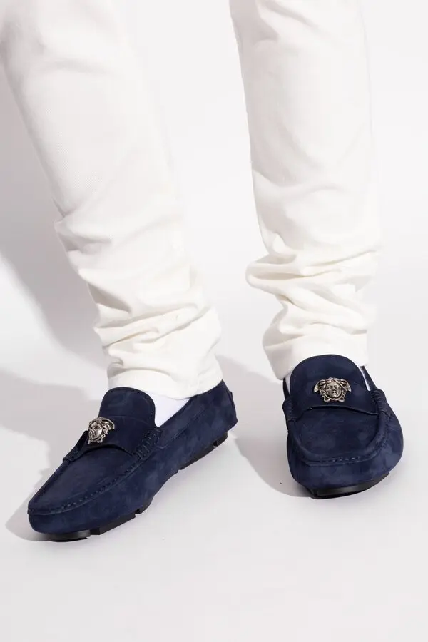 Versace Suede Loafers - Navy Blue