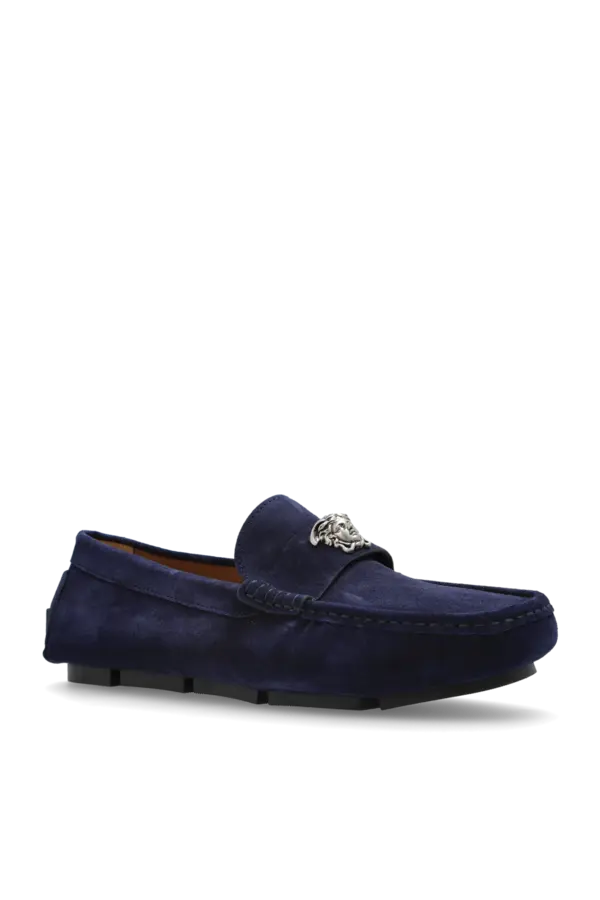 Versace Suede Loafers - Navy Blue