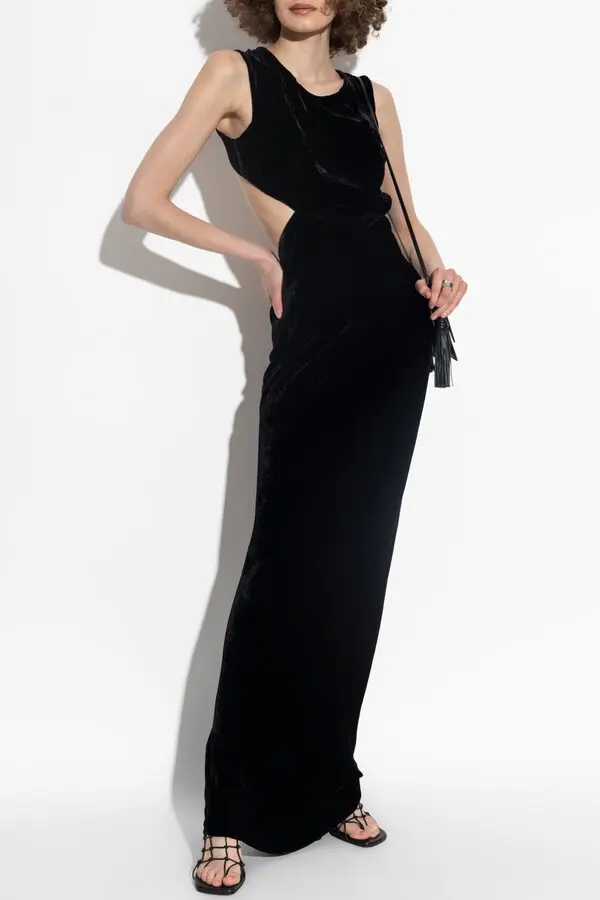 Rick Owens Sleeveless Velvet Dress - Black